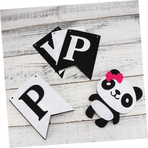 Pancarta de cumpleaños de panda para niñas, decoraciones de fiesta ...