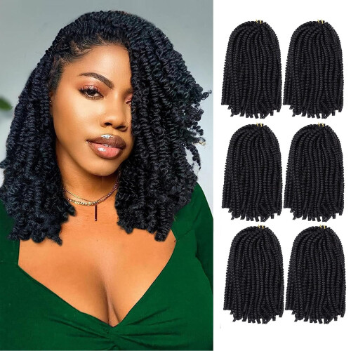 Spring Twist Hair 12 Inch Spring Twist Crochet Hair 6 Packs Spring ...