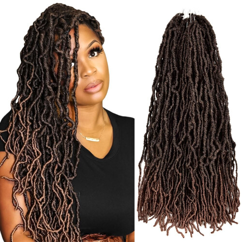 Niseyo Faux Locs Crochet Hair 24 Inch Soft locs 6 Packs 96 Strands Long ...