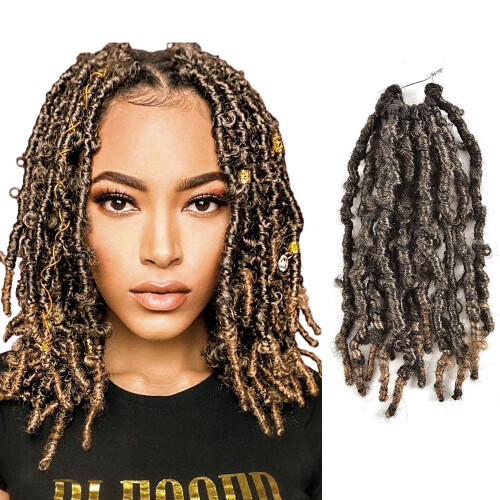Niseyo Butterfly Locs Crochet Hair 12 Inch 1 Pack Pre-Looped Distressed ...