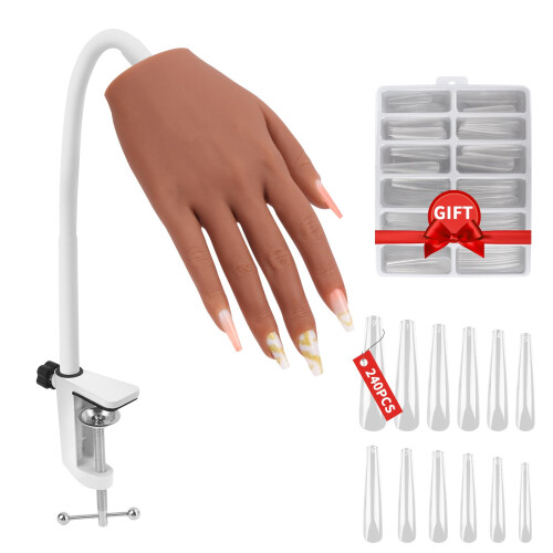 Lionvison Practice Mano para uas acrlicas Silicona Hand de uas Prctica ...