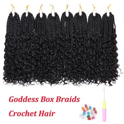 Goddess Box Braids Crochet Hair 12 Inch 8 Packs Pre-looped Bohemian ...