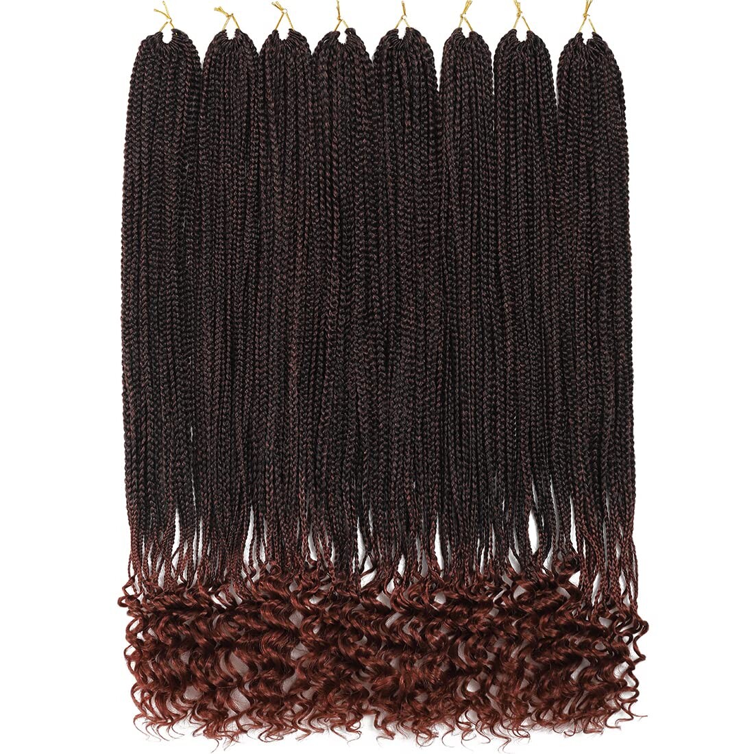 8 Packungen 30 Zoll Crochet Braids Box Braids H kelhaar mit lockigen ...