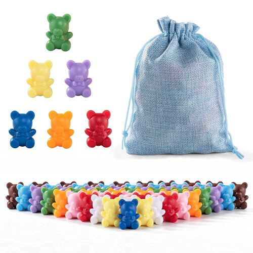 XINHUIDALSQ Rainbow Counting Bears Set of 60 6 Colors Sorting Teddy ...