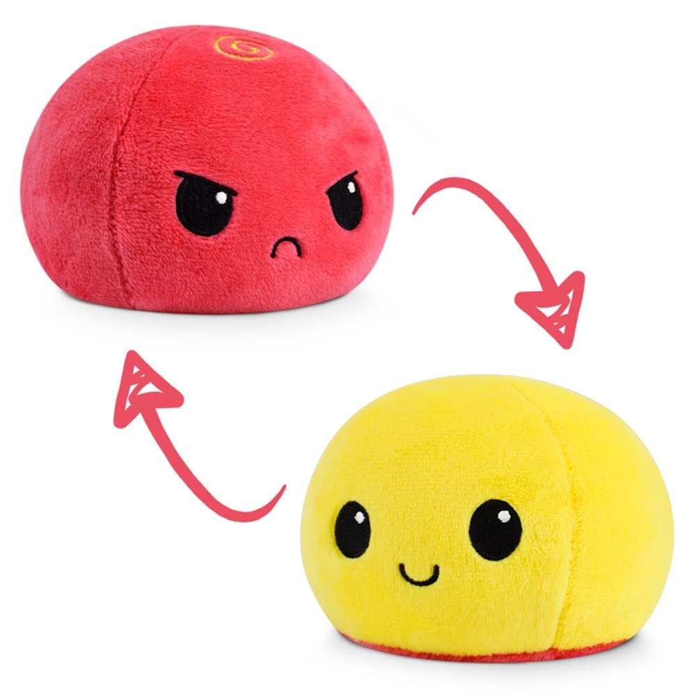 TeeTurtle - The Original Reversible Ball Plushie - Red + Yellow - Cute Sensory Fidget Stuffed ...