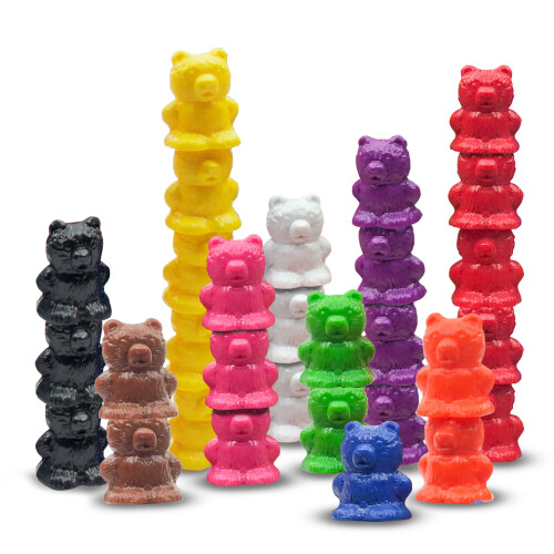Skoolzy Rainbow Stackable Counting Bears - Stacking & Sorting Bears for ...