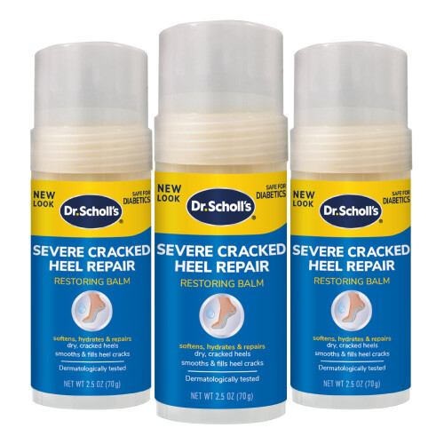 Dr. Scholl's Severe Cracked Heel Repair Restoring Balm 2.5oz 3 Pack ...