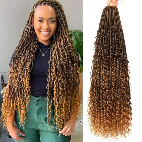 Goddess Locs Crochet Hair-30 Inch 8 Packs Boho Faux Locs Crochet Hair ...