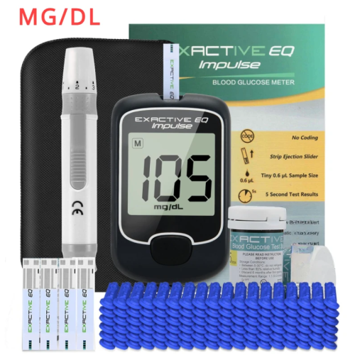 (Blood Glucose Monitor mg/dL + 50x Test Strips + 50x Lancets) Exactive ...