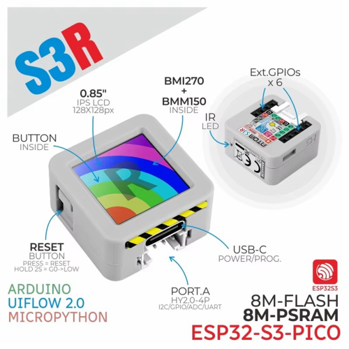ATOMS3R Highly Integrated Programmable Controller with ESP32-S3 on OnBuy