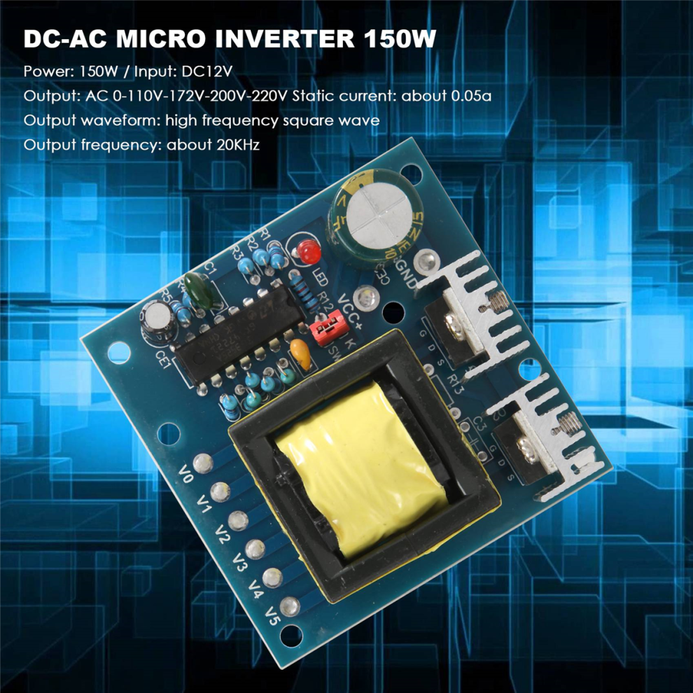 Conversor de carregador inversor de energia para carro DC 12V para AC 110V 220V 20KHZ on OnBuy