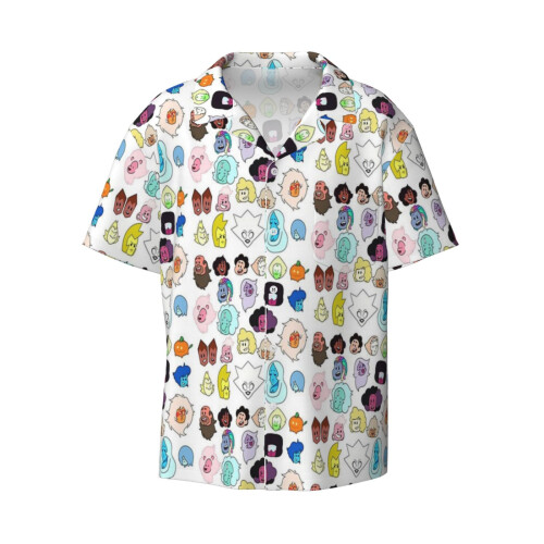(Steven Universe Heads_7996) Men's Hawaiian Shirts Cuban Collar Vintage ...