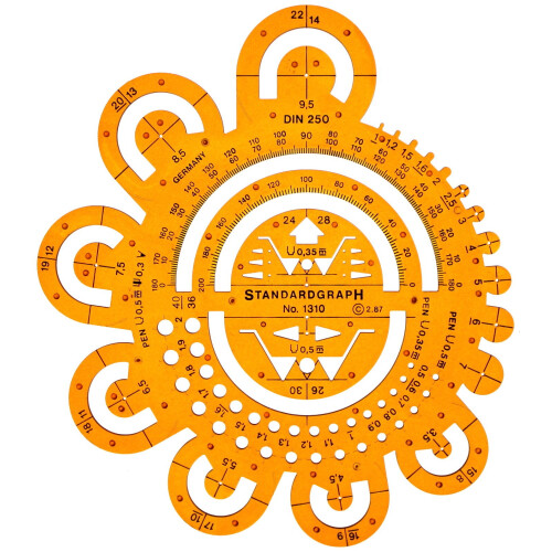 Circle Arc Radius Shapes Template Stencil for Technical Drawing ...