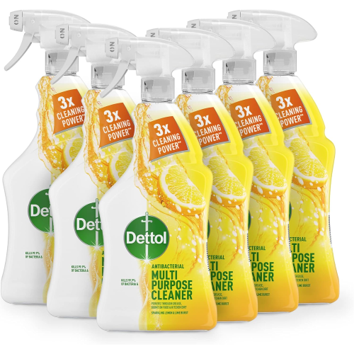 Dettol Antibacterial Multi Surface Cleaner Spray, Lemon & Lime, 6-Pack ...