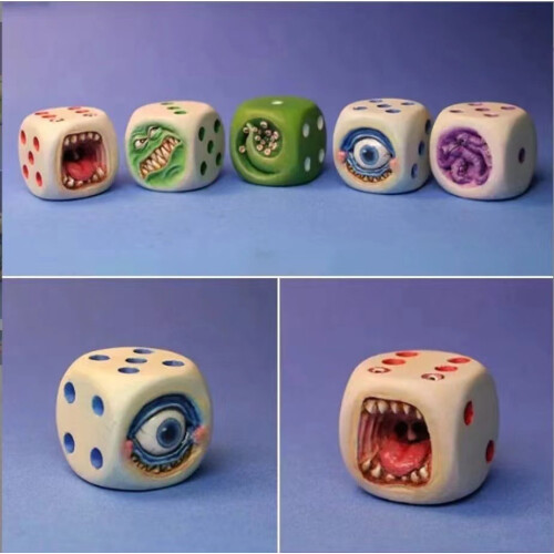 Halloween Resin Demon Dice Miniature - Spooky Gothic Tabletop Decor ...
