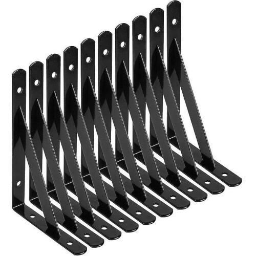 10pcs Wall Shelf Brackets 90 Degree Steel Triangle Brackets 150mm X ...