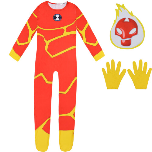 (155 as shown in the picture, 120 yards) Boy Hacker Flame Man One-piece ...