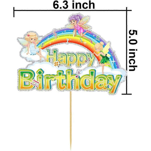 Tinkerbell Happy Birthday Cake Topper, Rainbow Happy Birthday Cake ...