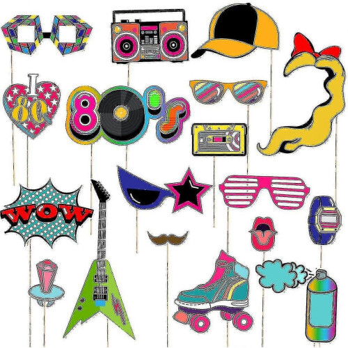80s Party Photo Booth Props 1980s Theme Birthday Party Decoration ...