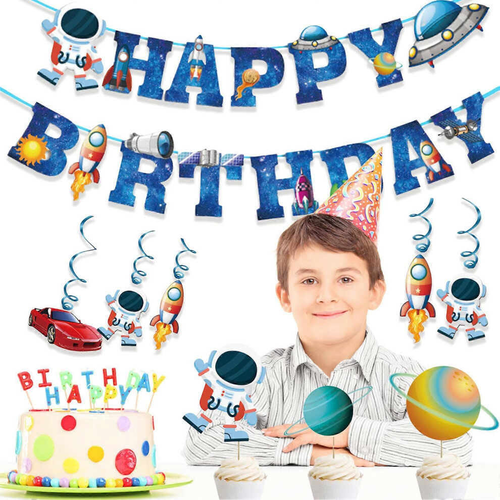 Space Birthday Party Decorations Astronaut Spaceship Theme Happy ...