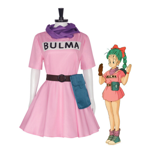 (110) Dragon Ball Z Bulma Cosplay Costume Party Fancy Dress Set for ...