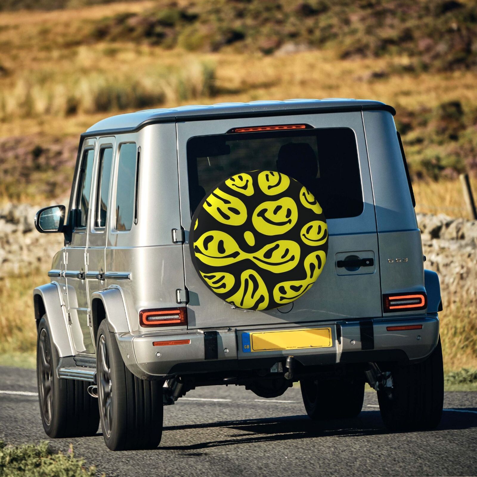 (Yellow Melted Smiley Faces_3426) Spare Tire Cover for RV Trailer ...