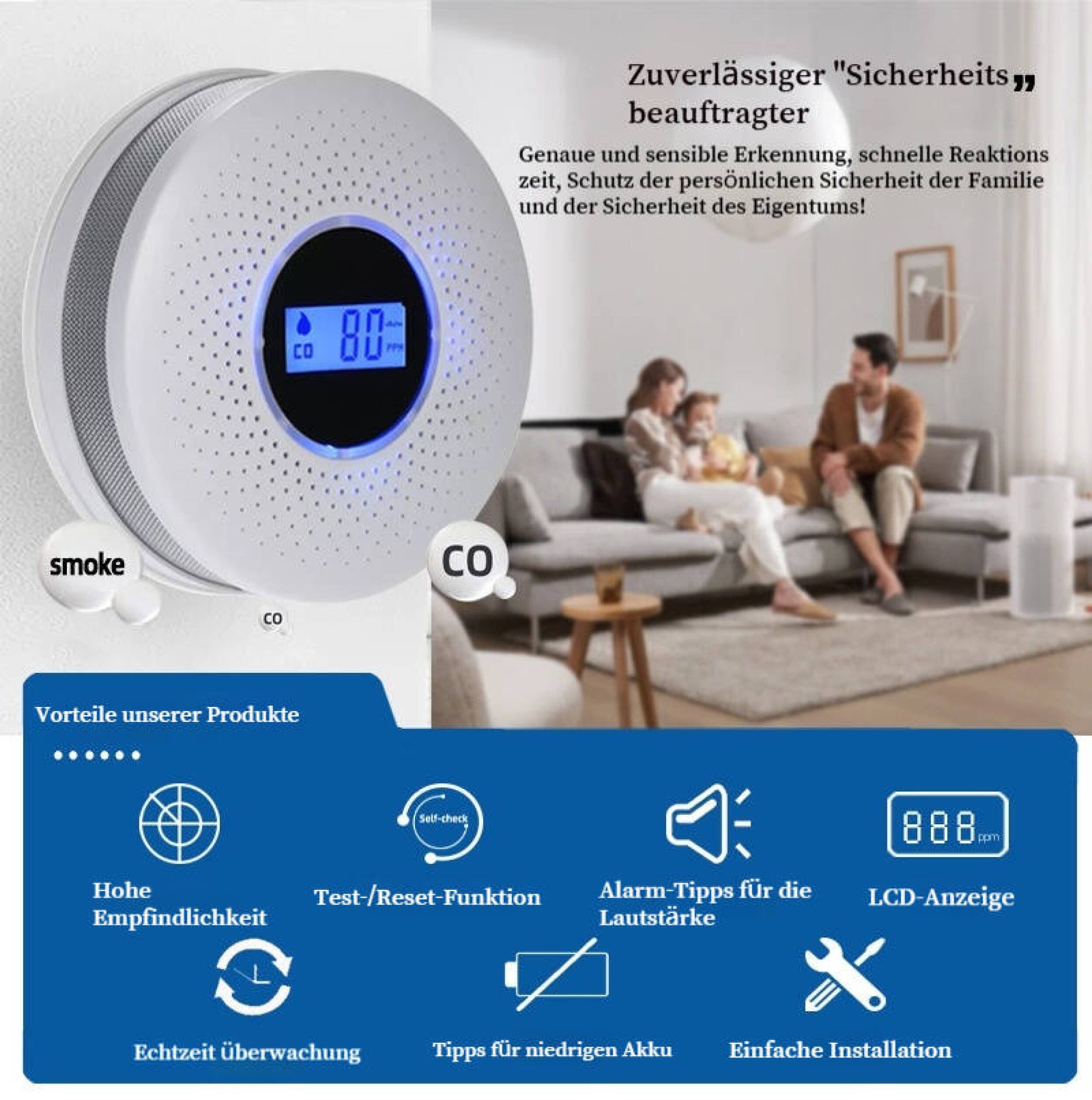Highly sensitive smoke and carbon monoxide detector with dual sensor ...