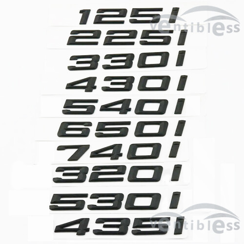 (335d, Matte black) Car 3D ABS Trunk Letters Logo Badge Emblem Decal ...