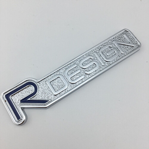 (Rear Trunk, Blue Silver) 3D Car Trunk R Design Rdesign Grill Emblem ...