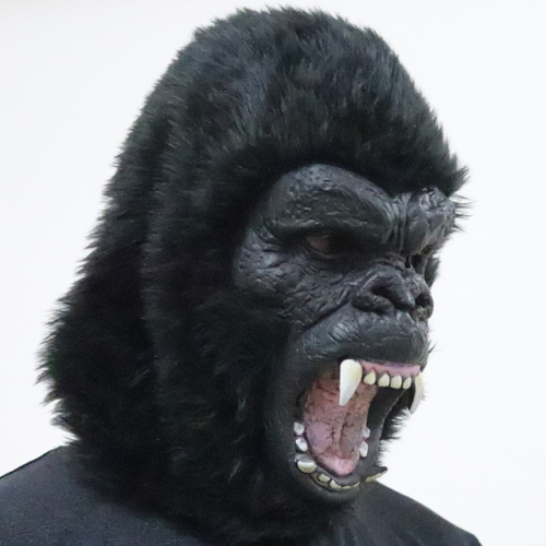 (Gorilla mask B) Raptor Mask with Fur Original Furri Dragon Dinosaur ...