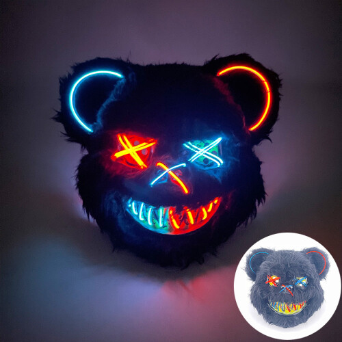 (16) Light Up Scary Mask Halloween LED Luminous Horror Killer Bunny ...