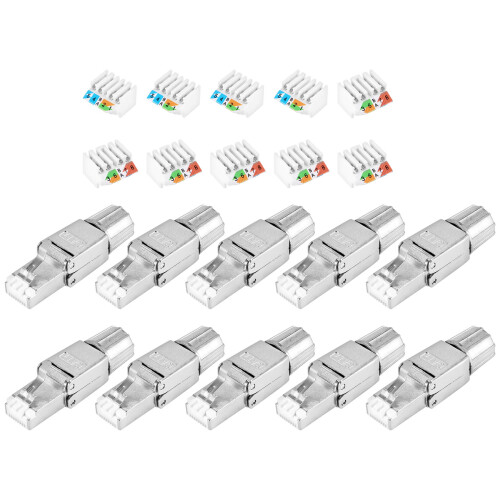 Connettori RJ45 Cat7, spine di terminazione Ethernet schermate ...