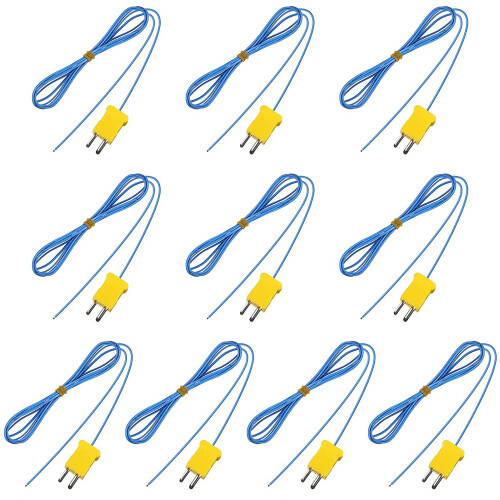 10Pcs 2M K-Type Temperature Sensor Connector Probe Sensor Temperature ...