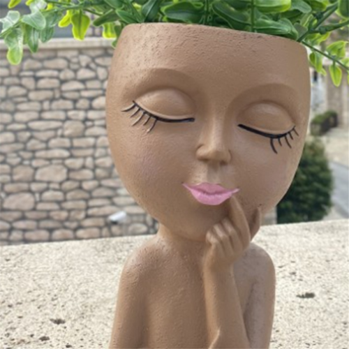 Cute Head Flower Pot/Face Flower Pot, for Indoor Plants, Girl Face ...