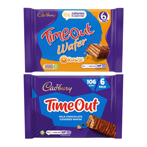 Timeout Wafer Cadbury bars Orange & Milk Chocolate 121g (Pack of 2) on ...