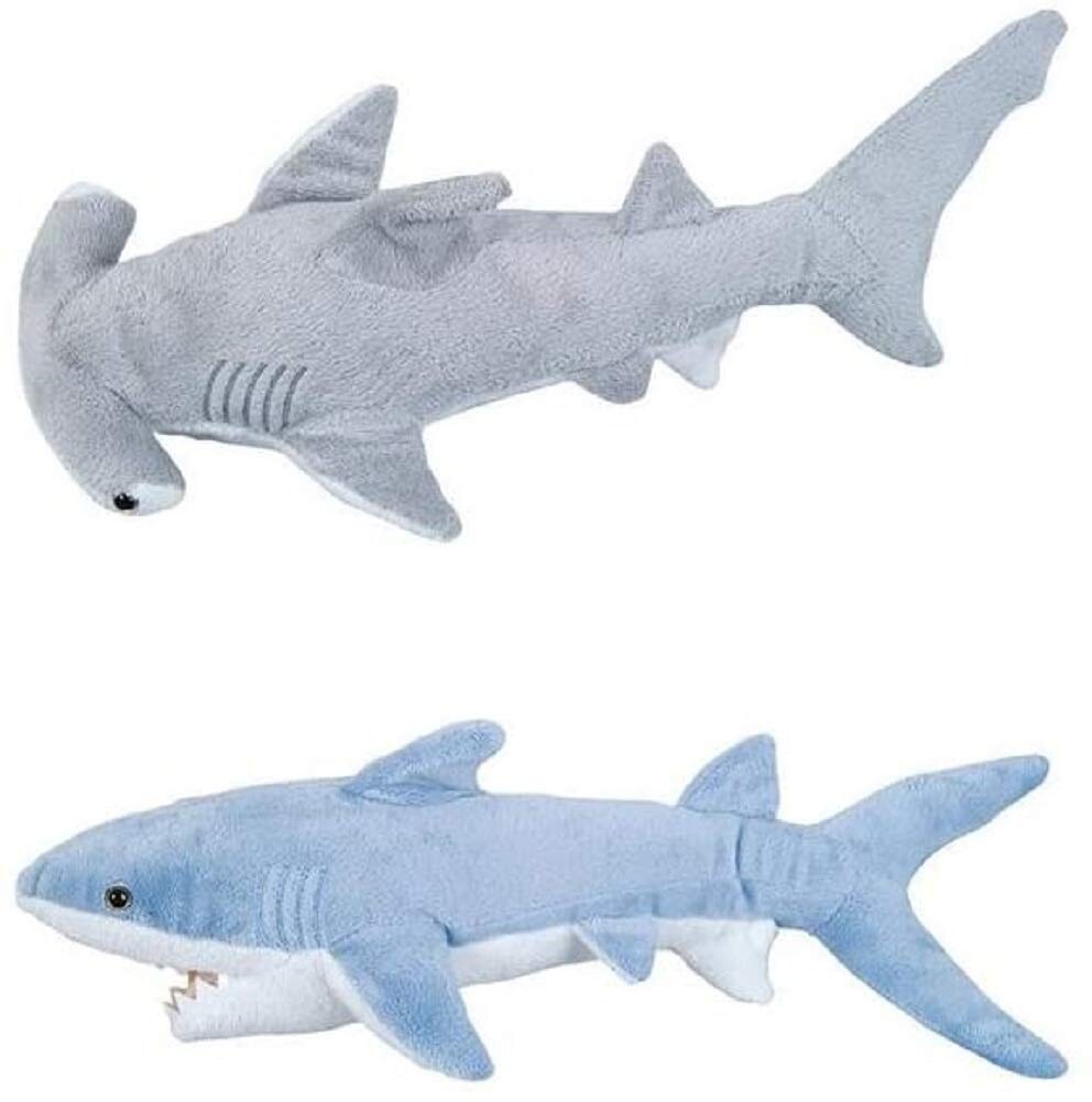 Adventure Planet - Set of 2 Plush Sharks Mako and Hammerhead Shark ...
