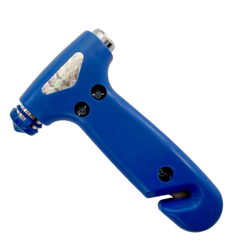 (Deep blue strap) 2-in-1 safety hammer with straps, multifunctional car ...
