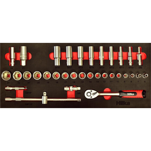 Hilka Socket Set 34 pce 3/8 " drive sockets tool kit in eva foam on OnBuy