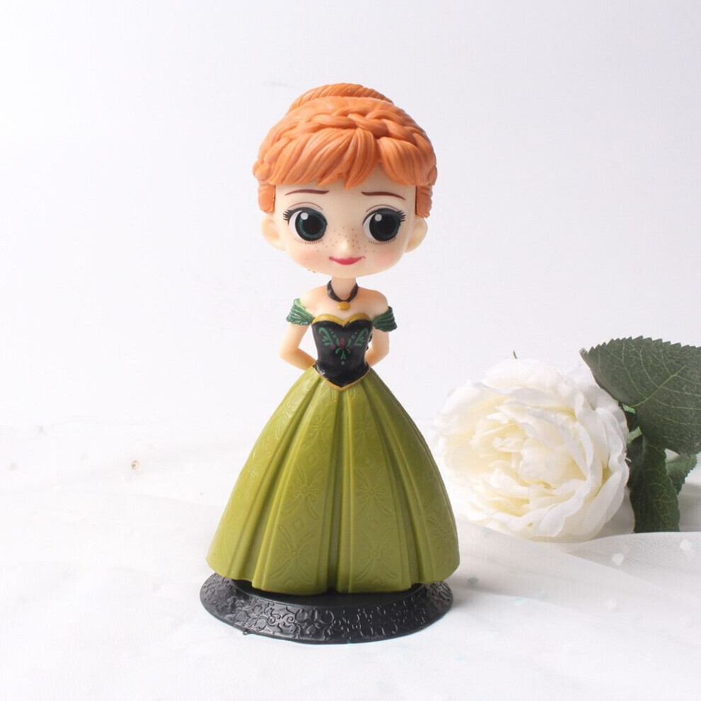 (Base negra - Anna, 16 cm) Minifiguras de PVC de la princesa Elsa, Anna ...