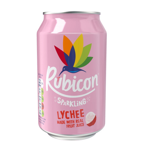 Rubicon 24 Pack Sparkling Lychee Flavoured Fizzy Drink with Real Fruit ...