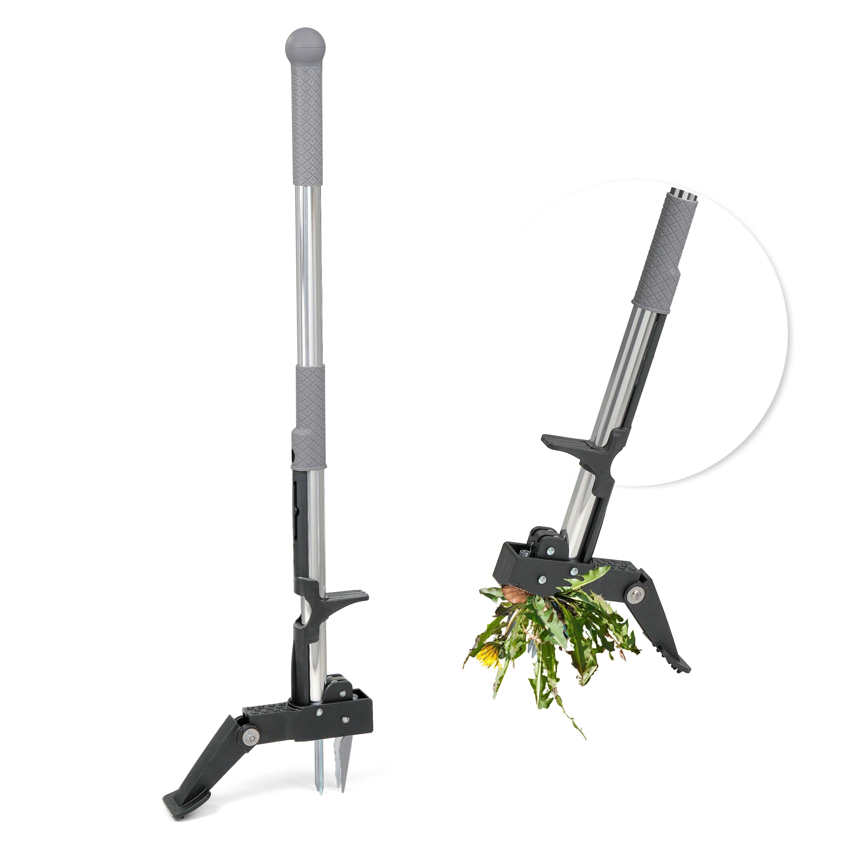 Weed Puller Stand Up Weeder Hand Tool with 4 Claws Foot Pedal Long Root ...