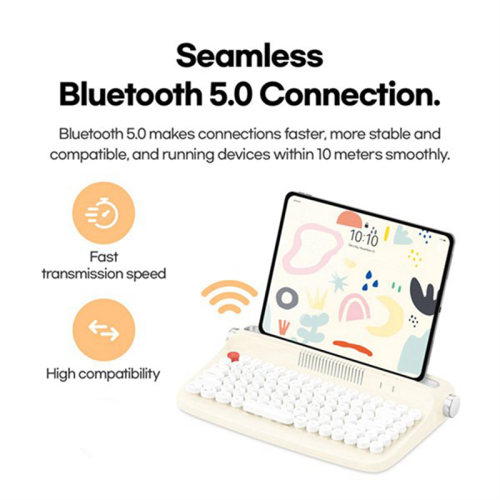 Bluetooth Wireless Keyboard Office Typewriter Mechanical Feel Tablet ...