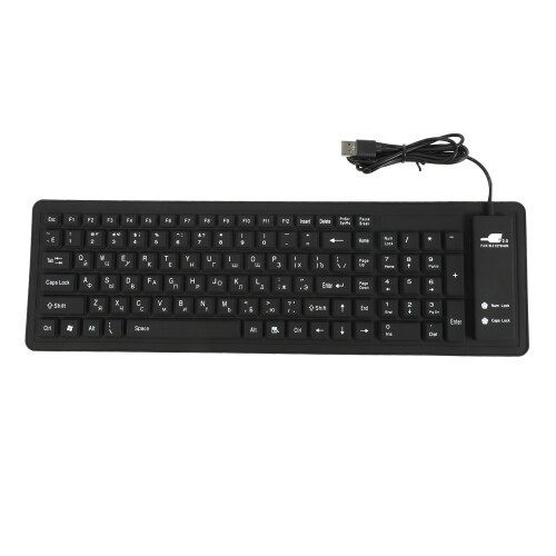 103Keys Silicon Keyboard Russian Layout USB Interface Flexible Foldable ...