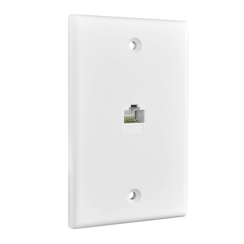 2-Pack 1-Port Ethernet Wall Plate, Jack Plate with RJ45 Female to ...