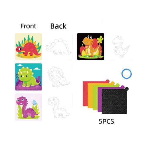 (Δινόσαυρος) Kids Mosaic Sticker Art Kits Eva Foam Early Educational ...