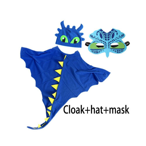 (Μπλε) Dragon Cloak With Hat Toothless Dragon Costume Cape Anime ...