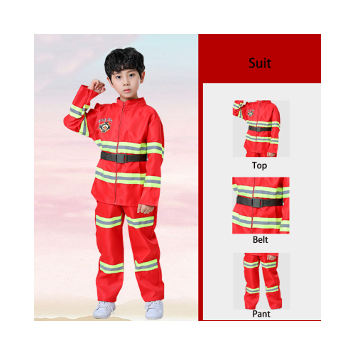 (Rouge 3 pièces, 110) 38 pièces tenue uniforme de pompier pour enfant ...