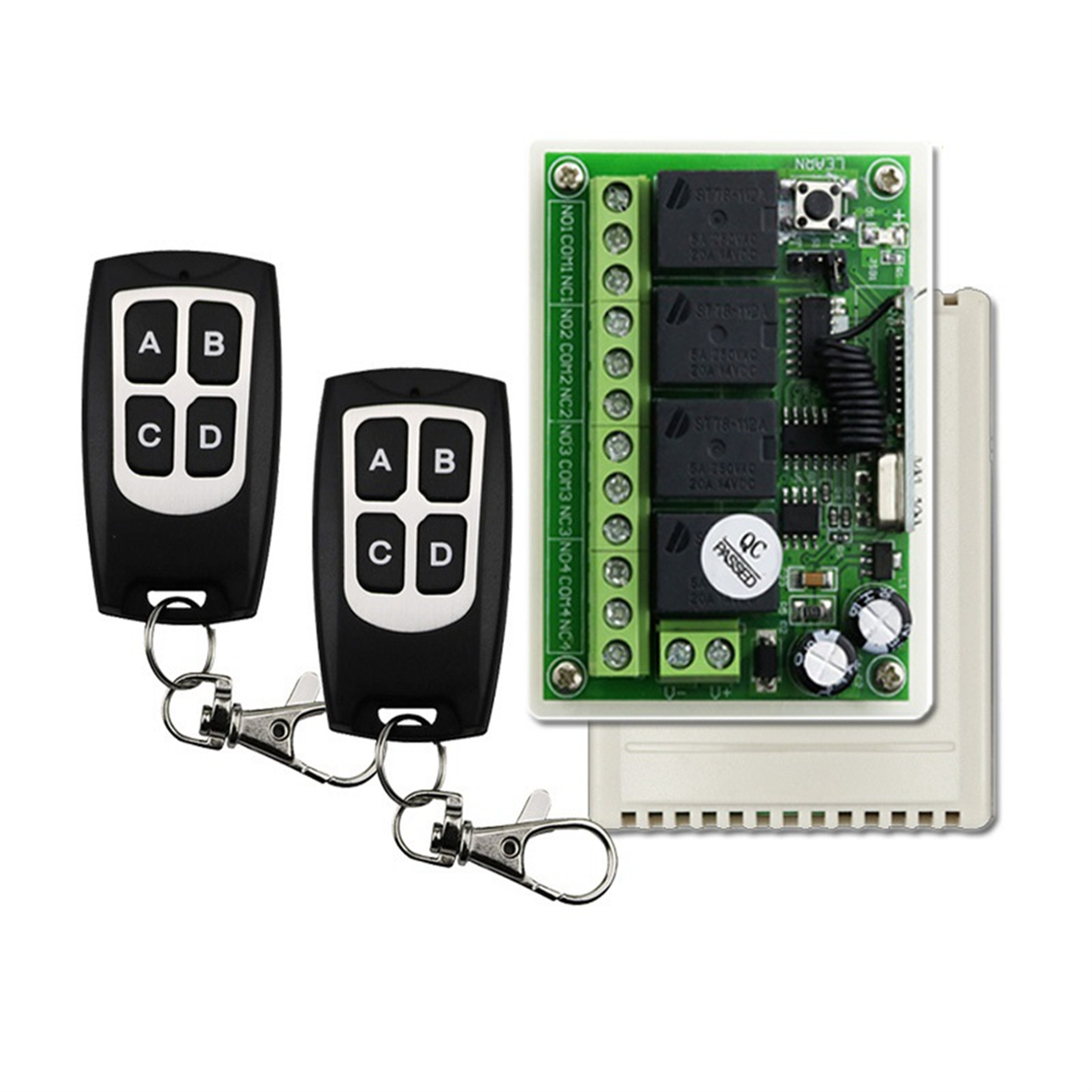 Module relais récepteur 433 MHz 12 V/24 V avec 2 émetteurs RF, télécommande sans fil pour moteur ...