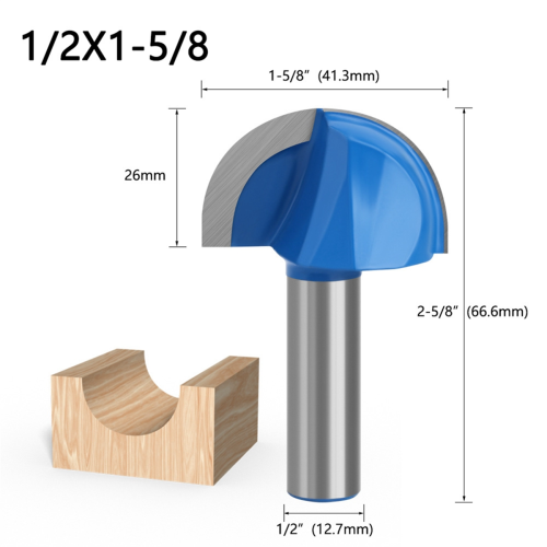 1/2 Shank Round Nose Groove Core Box Router Bit Double Woodworking ...