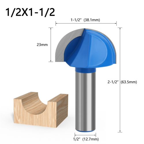1/2 Shank Round Nose Groove Core Box Router Bit Double Woodworking ...